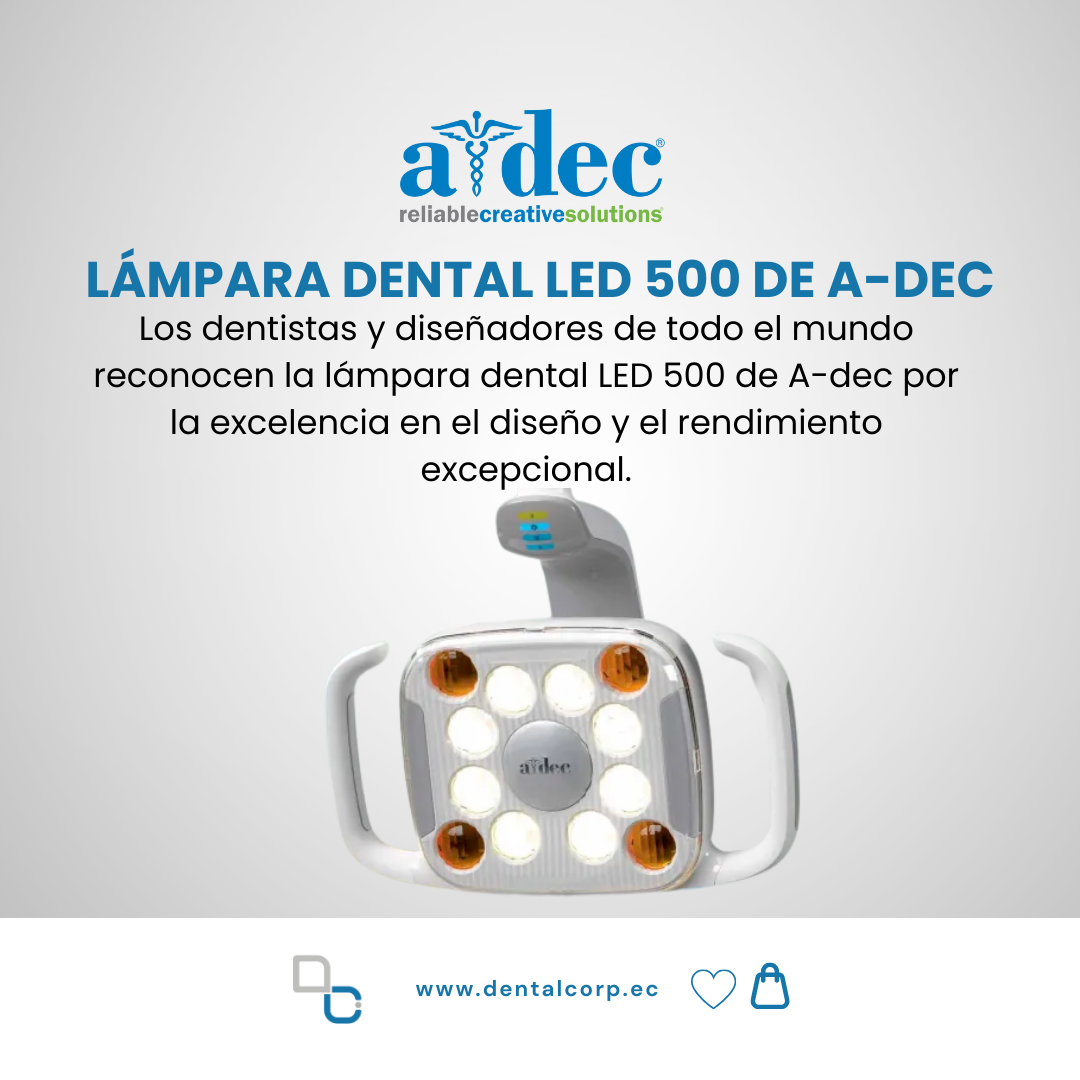 Lámpara dental LED 500 de A-dec - Almacen Dental Corp