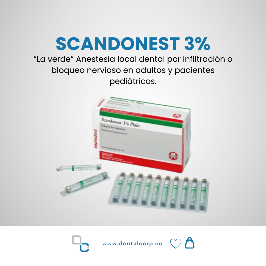 ANESTESICO Scandonest 3% - Almacen Dental Corp